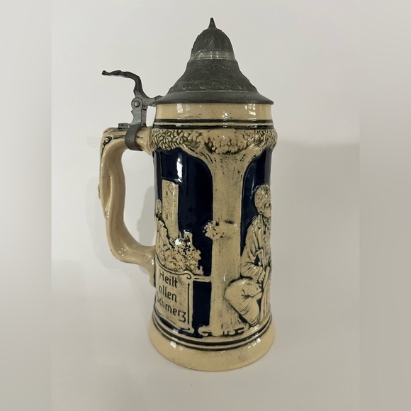 Thewalt | Other | Antique Thewalt Lidded Bier Stein Circa 971920 Cobalt ...
